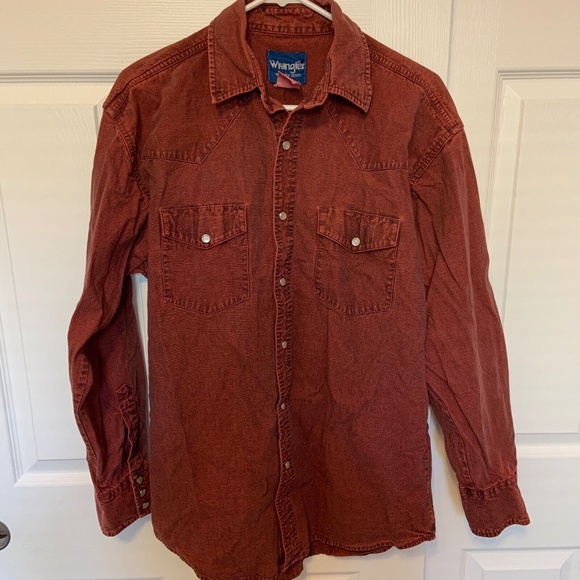 Wrangler | Shirts | Vintage Wrangler Mens Long Sleeved Pearl Snap ...